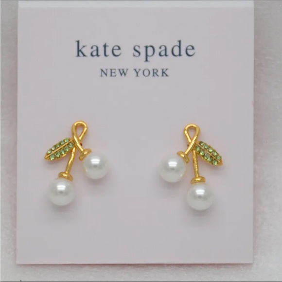 kate spade | Jewelry | Kate Spade New York Pearl Rhinestone Cherry ...